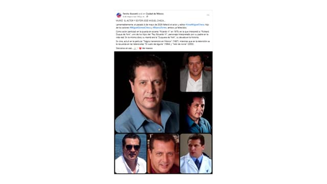 Muere actor de las telenovelas ‘Velo de Novia’ y ‘El Vuelo del Águila ...