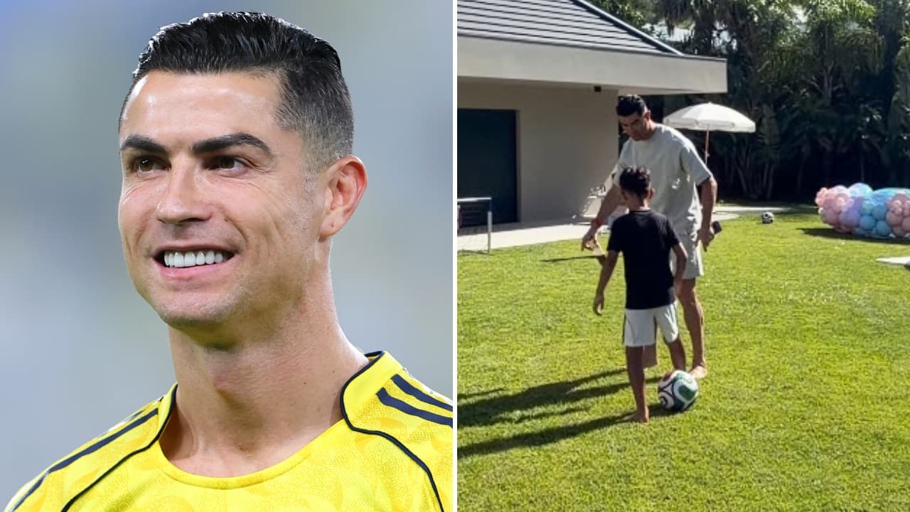 Cristiano Ronaldo le muestra a su hijo trucos de fútbol: así fue el ...
