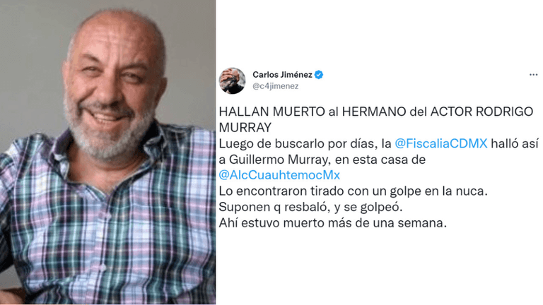 Muere hermano del actor Rodrigo Murray tras sufrir un aparente ...