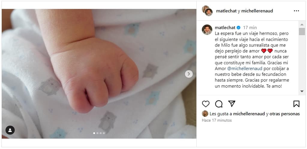 Nace hijo de Michelle Renaud y Matías Novoa: lo presentan en fotos ...