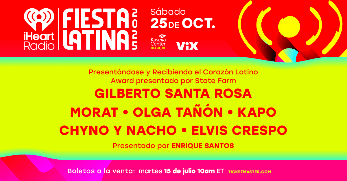 iHeartRadio Fiesta Latina 2025 se celebrará el 25 de octubre Miami: así podrás ver los premios ...