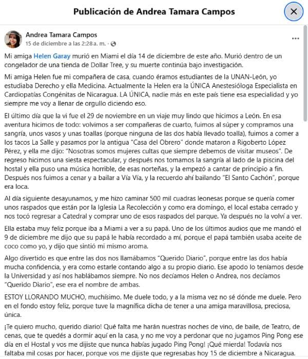 Familia de Helen Garay Sánchez exige respuestas tras hallazgo de su ...