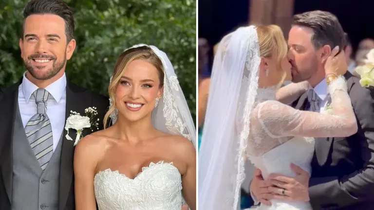 Boda religiosa de Mane de la Parra y su novia: ella sorprende con más de un vestido para casarse ...