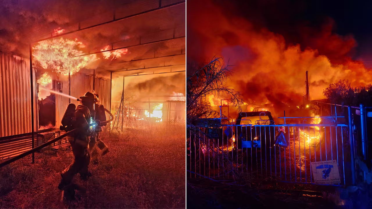Devastador incendio consume cinco estructuras en condado de Pinal ...