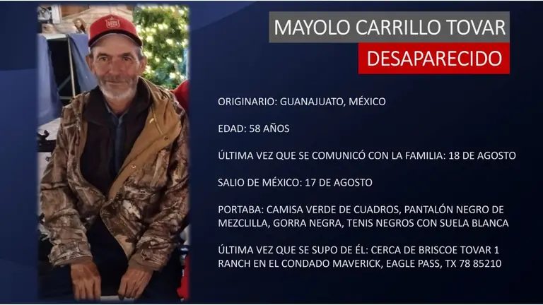 Familia busca a Mayolo Carrillo, quien desapareció al cruzar la ...