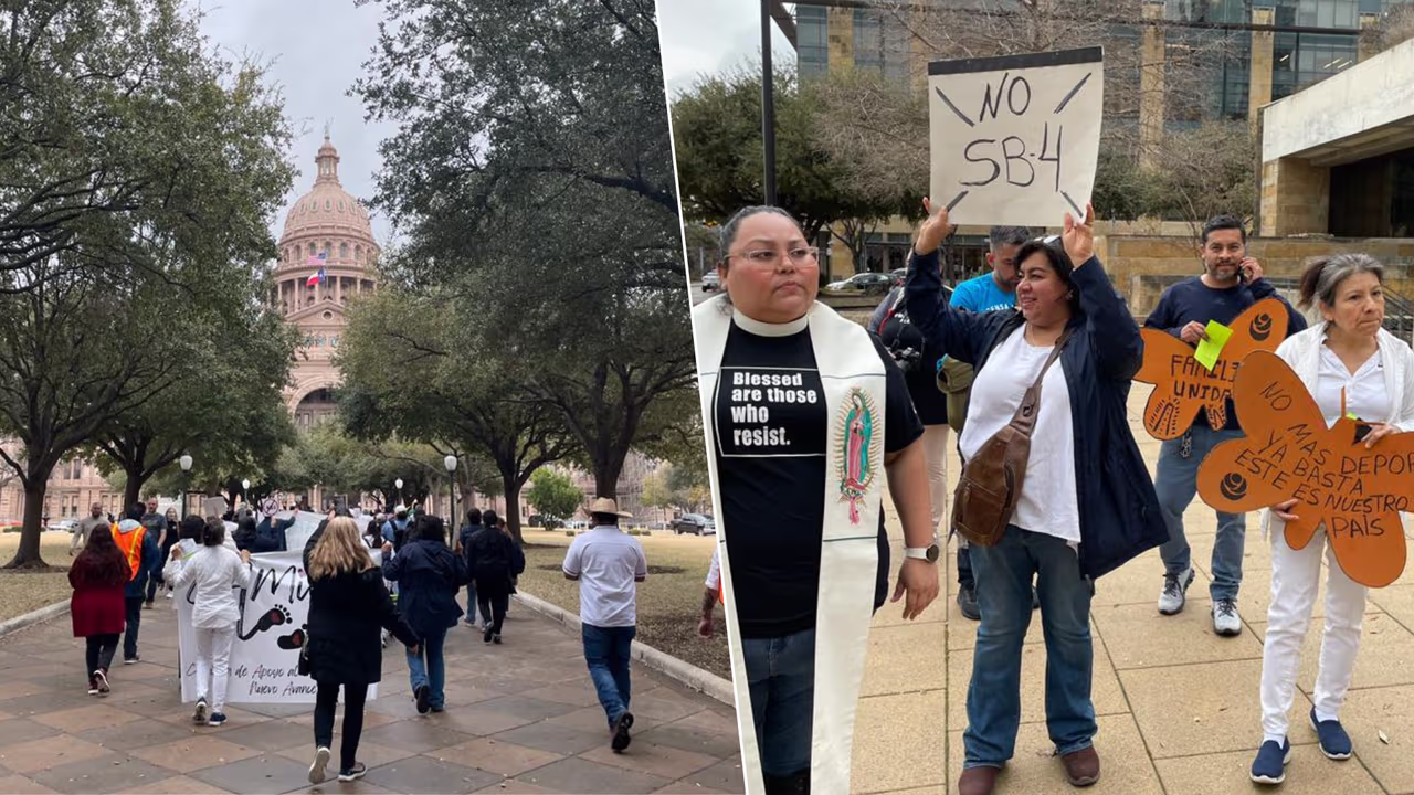 Arman protesta en Austin contra ley de Texas SB 4 que va contra ...