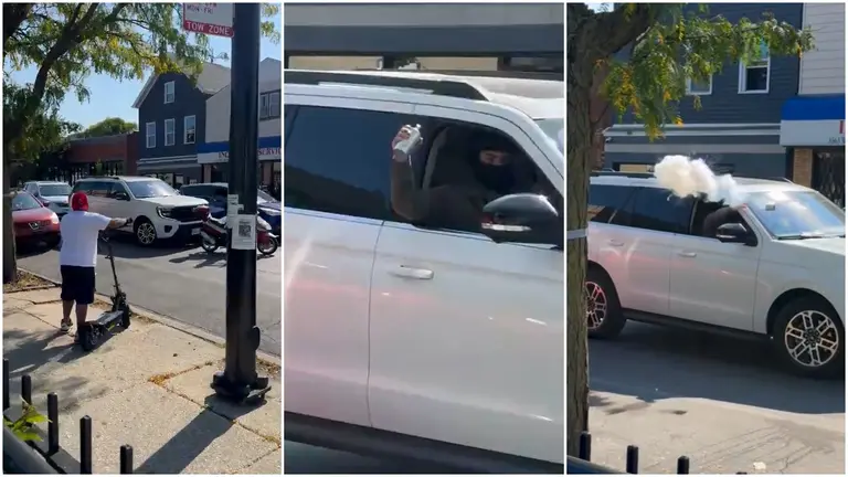 Video muestra a supuesto agente lanzando bote químico cerca de escuela en Chicago | Video ...