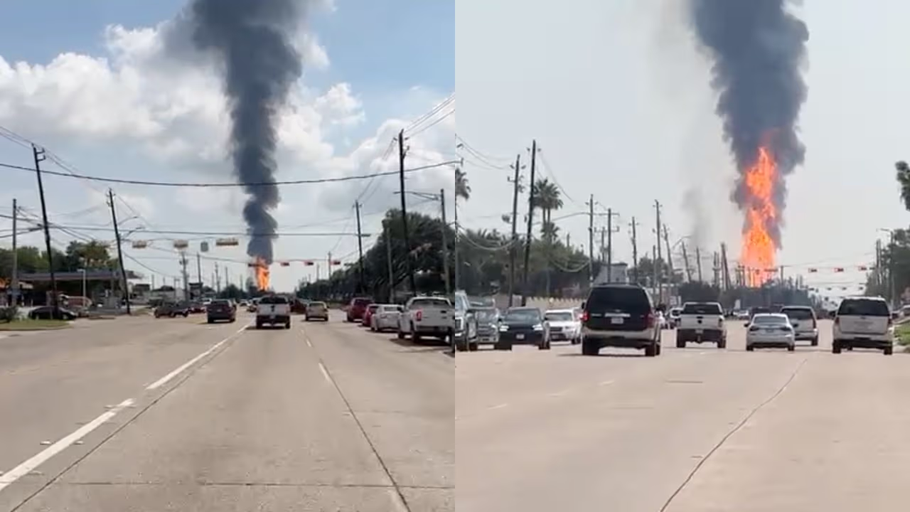 Cientos de bomberos intentan controlar el incendio de una tubería en La ...