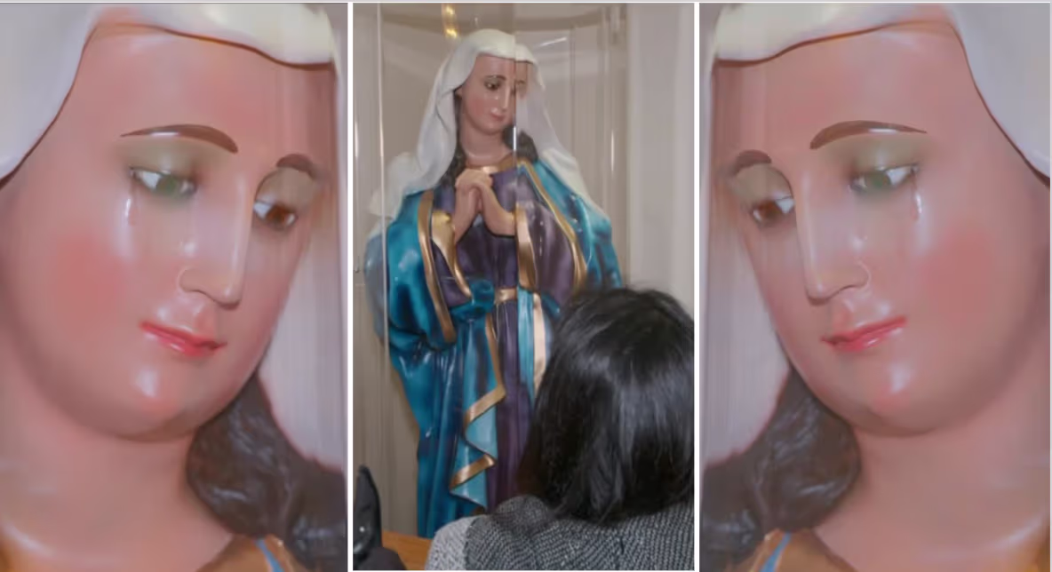 Catolicos aseguran que la imagen de la Virgen Maria esta llorando en ...