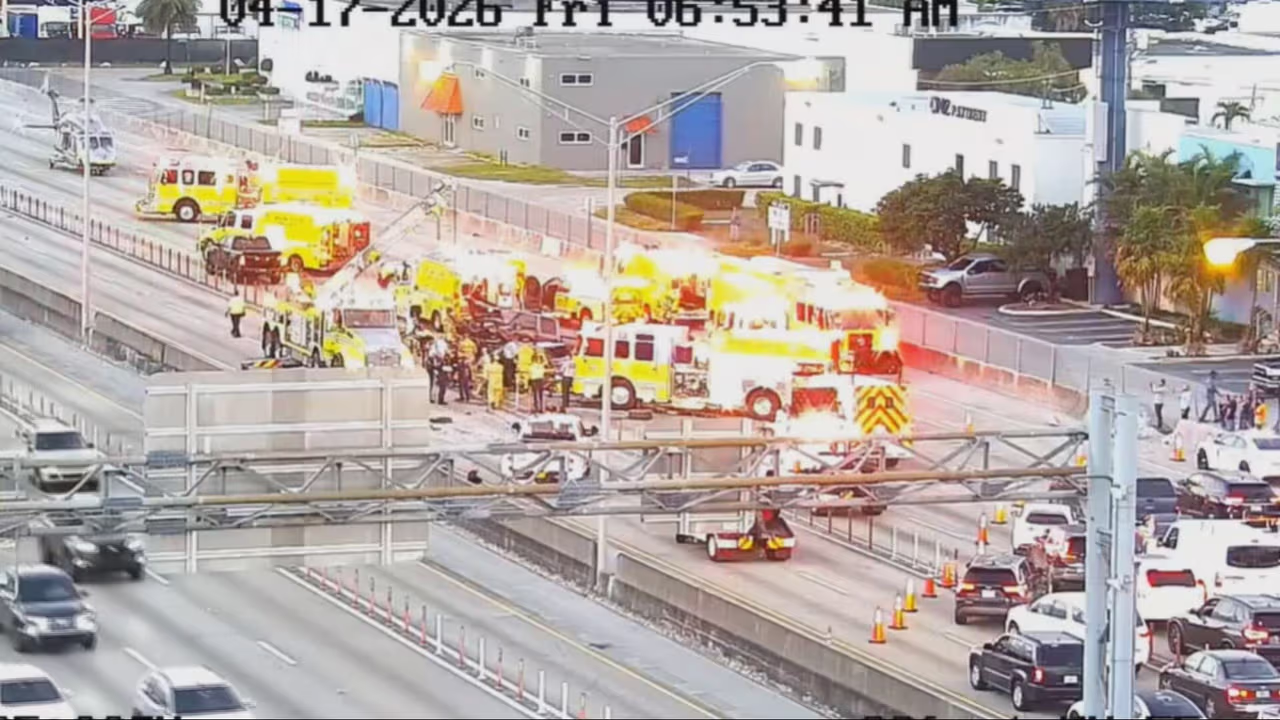Accidente en autopista Palmetto a la altura de Doral genera gran ...