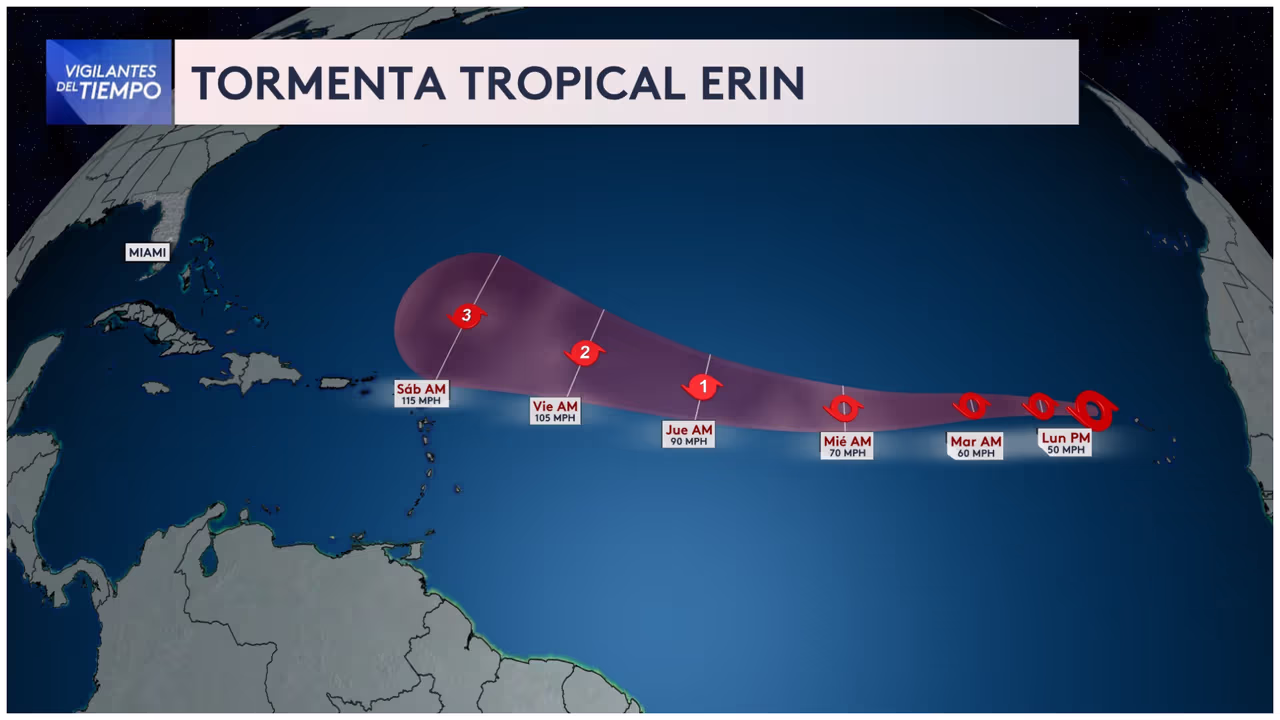 Se forma la tormenta tropical Erin: puede ser el primer huracán de la ...