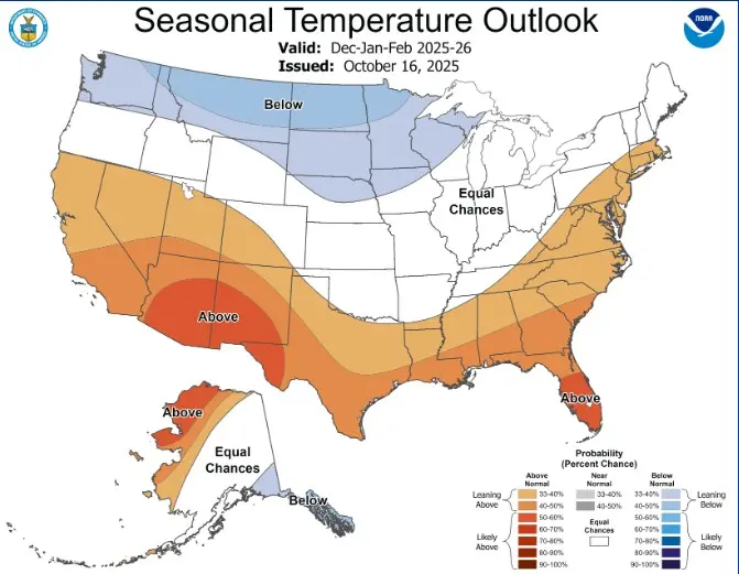 El pronóstico invernal de la NOAA para EEUU. ¿Qué esperar de la ...