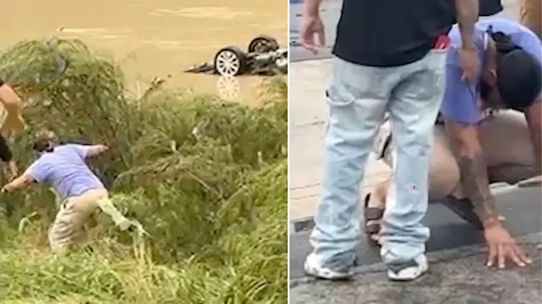 Hombre llora tras la muerte de su pareja en un arroyo de San Antonio ...