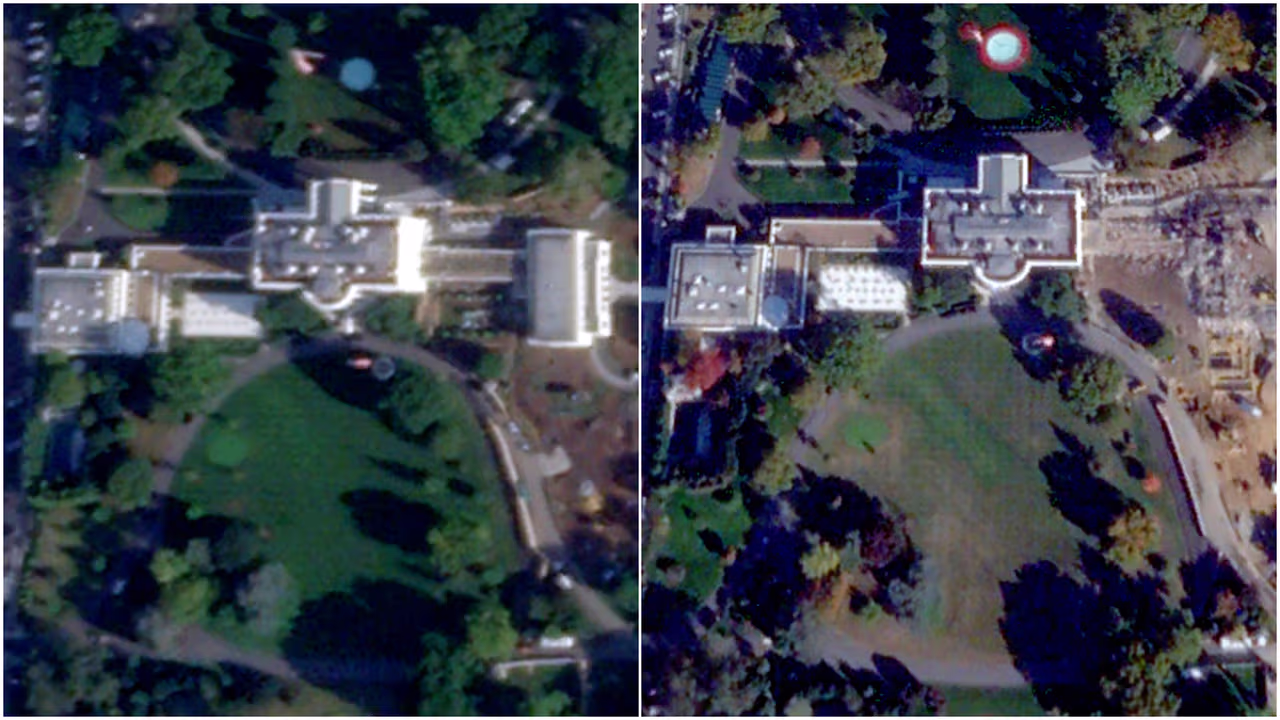 Imágenes satelitales revelan demolición del Ala Este de la Casa Blanca ...
