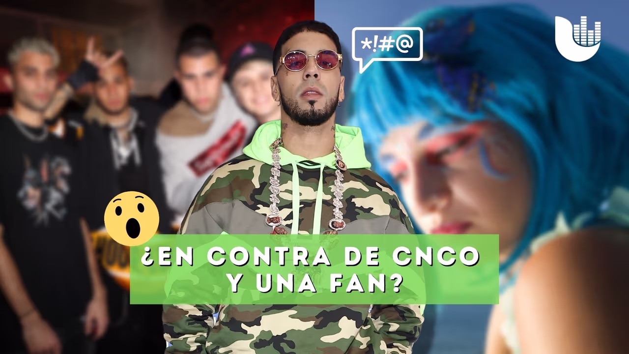 😲 Anuel AA arremete contra CNCO y fanática de peluca azul en España ...