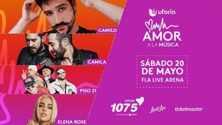 Camilo, Piso 21, Camila y Elena Rose en Uforia Amor A La Música 2023 | Estaciones de Radio ...