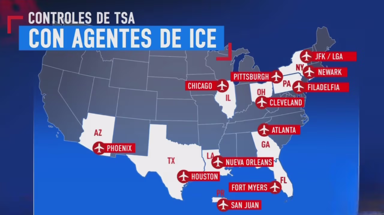 Video: Mapa de los aeropuertos de EEUU donde se ha reportado presencia ...