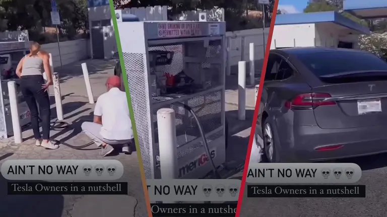 Pareja es captada tratando de ponerle gas propano a las llantas de un ...