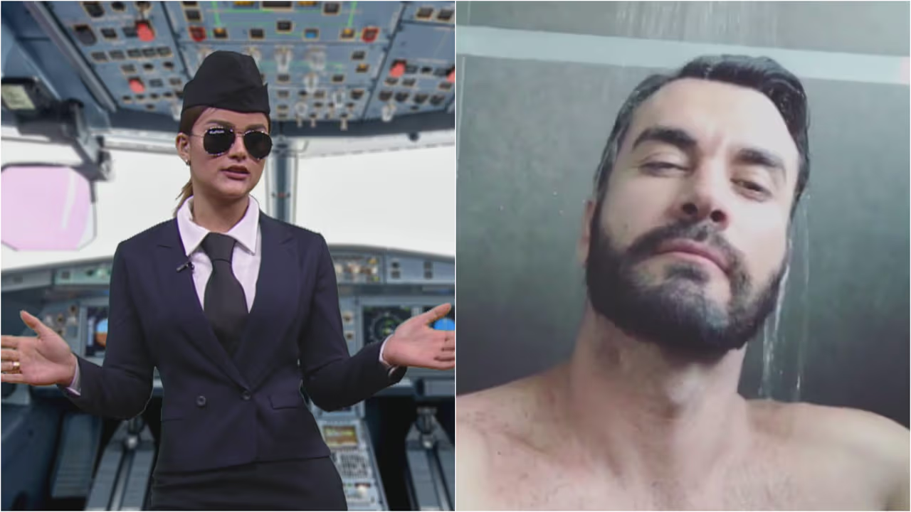 Clarissa Molina se vistió de azafata y mostró a David Zepeda duchándose ...